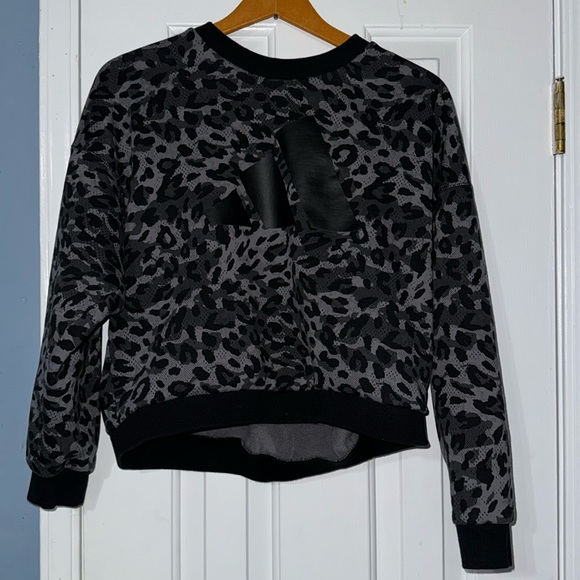 adidas | Sweaters | Adidas Gray Leopard Print Sweatshirt | Poshmark